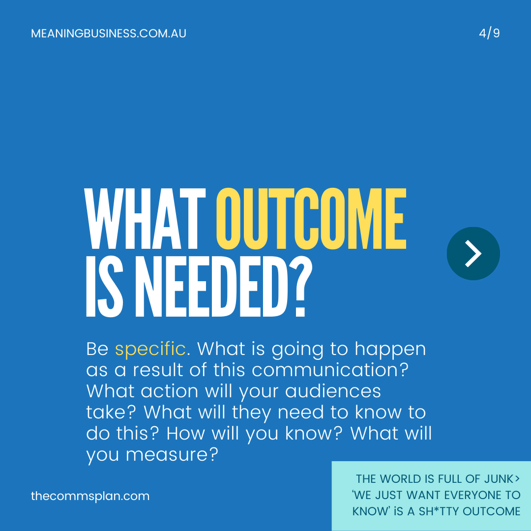 A quick introduction to the COMMS Planning process | Meaning Business